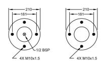 China W01-R58-4059 Air Spring Shock SP 1539 Rubber Bellows 10 X 3 With Stamped Flange for sale
