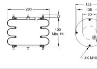China SP 1539 Firestone Air Bag Spring W01-R58-4086 With Eccentric Stomata Air Fitting M16X1.5 for sale