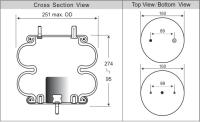 China Double Convoluted Trailer Bus Truck Air Spring Ridewell 1003586932C Firestone W01-358-6932 for sale