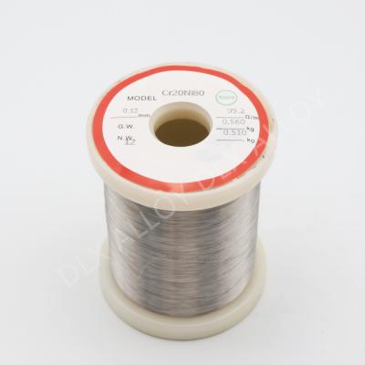 China Cr20Ni70 Nichrome Wire Heating Coil 0.025-8mm Diameter with 1200°C Temperature Rating for sale