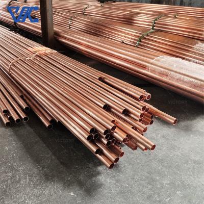 China Cold Drawn Seamless Pure Copper Tube C1100 C1220 - 2-800mm OD, 205 MPa Strength for Industrial Piping for sale