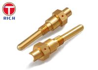 China OEM CNC Brass Parts For Copper Fiber Optic AC / DC Pin Metal Processing for sale