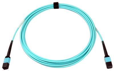China OM3 / OM4 Fiber Optic Patch Cords Blue Yellow MPO Fiber Patch Cable for sale