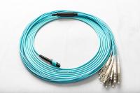 China OM3 / OM4 Fiber Optic Patch Cords Blue Yellow MPO Fiber Patch Cable for sale