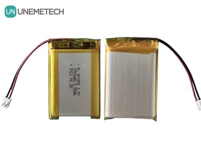 China UNEMETECH 1.5A Rechargeable Li-polymer Battery 803450 / 3.7V 1500mAh Lithium Ion Polymer Battery for sale