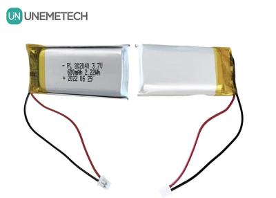 China 3.7V 600mAh Rechargeable Li Polymer Battery 802040 for Electronic Products for sale