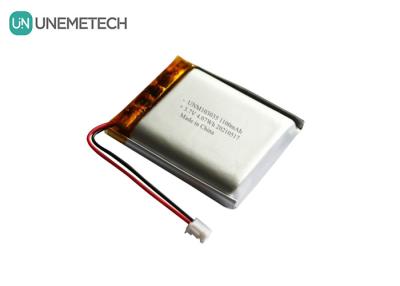 China UNEMETECH 3.7V 1100mAh Lithium Polymer Battery / Long Cycle Life Rechargeable Lipo Battery 103035 for sale