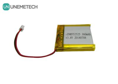China 4.35V 360mAh Polymer High Voltage Lithium Ion Battery 552525 3.8V For Portable Devices for sale