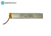 China 5.0*12.0*73.0mm Lithium Polymer Battery / 3.7V 430mAh 501273 Thin Lipo Battery for Bluetooth Devices for sale