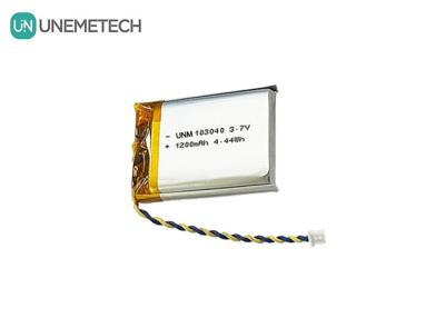 China 3.7V Rechargeable Li Polymer Battery 103040 1200 mAh for Medical Device and LED Lamp for sale