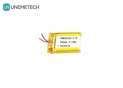 China Small Size 402030 3.7V 200mAh Rechargeable Lipo Battery for Electronic Products for sale