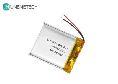 China 3.7V 290mAh Rechargeable Lithium Ion Polymer Battery 303034 for Electric Toys for sale