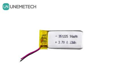 China 351225 Polymer Li-ion Battery 3.7V 90mAh Rechargeable Ultra Thin Li Polymer Battery for sale