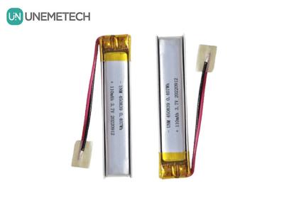 China Precision Design 3.7V 110mAh LiPo Battery Rechargeable Lithium Polymer Battery 450839 for sale