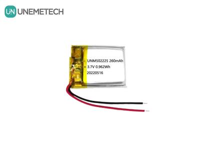 China 3.7V Rechargeable Lithium Polymer Ion Battery 502225 260mAh for Wireless Sensors for sale