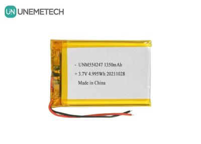 China 3.7V 1350mAh Rechargeable Li Ion Polymer Battery Pack 554247 for Mini Drone for sale