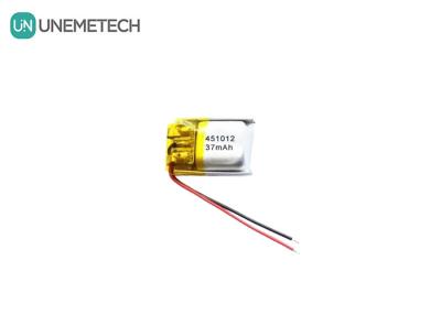 China 451012 3.7V 37mAh Rechargeable Small Lithium Polymer Battery For Micro Devices for sale