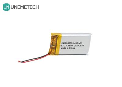 China 3.7V 400mAh Li Polymer Battery 602035 Lithium Ion Polymer Battery For Bluetooth Speaker for sale