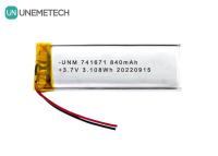 China 3.7V 840mAh Lipo Rechargeable Batteries 741671 For Smart Socket for sale