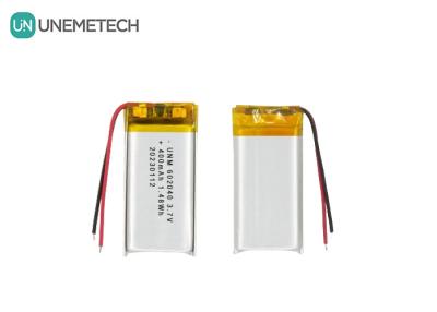 China 3.7V 400mAh 602040 Lithium Polymer Battery Long Lifespan For Bluetooth Headset for sale