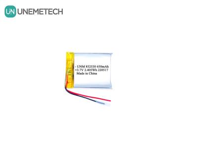 China 3.7V 650mAh Rechargeable Li-Ion Polymer Battery 852530 For Headsets for sale