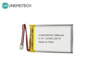 China Rechargeable Flexible Lithium Polymer Battery 3.7V 1900mAh 803560 For Flashlights for sale