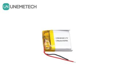 China 3.7V 250mAh 801823 High Energy Density Lipo Battery For Pocket Calculators for sale
