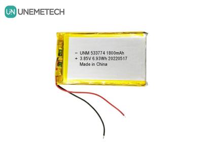 China High Voltage LiPo Battery 3.85V 1800mAh 533774 Rechargeable Battery For Small Robots for sale