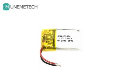 China 3.7V 25mAh 401014 Ultra Small Rechargeable Lipo Battery for Smart Glasses for sale