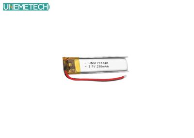 China Bluetooth Earphone Lipo Battery 701040 3.7 V 230mAh with CE and IEC62133 Approved for sale