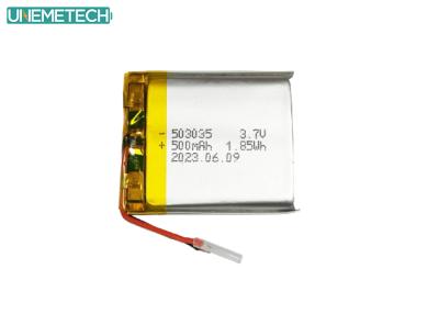 China 500mAh Lithium Polymer Battery 503035 3.7V LiPo Battery For Portable Electronics for sale