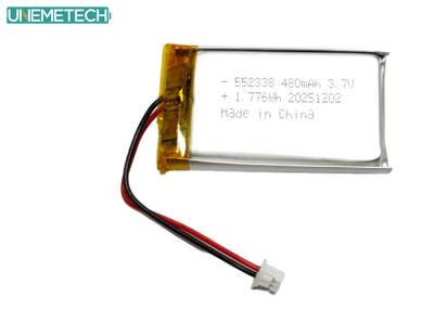 China Rechargeable Li Polymer Battery 552338 3.7V 480mAh with Battery Directive for Consumer Electronics for sale