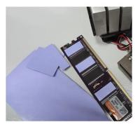 China 2.9G/CC Acrylate Thermal Heat Transfer Pads , Fiber Optics Thermal Conductive Pad for sale