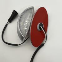 China 24V LED Double‑Sided Roadside Marker Light TY‑LJD‑D Silver Oval Tire Ground Warning Lamp Waterproof Plug Back Adhesive Universal Bus Coach Spare Parts for sale