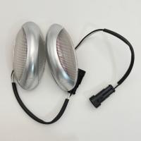 China 24V LED Double‑Sided Roadside Marker Light TY‑LJD‑D Silver Oval Tire Ground Warning Lamp Waterproof Plug Back Adhesive Universal Bus Coach Spare Parts for sale