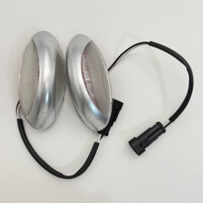 China 24V LED Double‑Sided Roadside Marker Light TY‑LJD‑D Silver Oval Tire Ground Warning Lamp Waterproof Plug Back Adhesive Universal Bus Coach Spare Parts for sale
