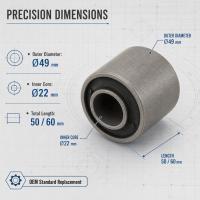 China Universal Coach Stabilizer Bar End Bearing Bushing Rubber Sleeve 49*22*50/60 Bus Maintenance Replacement Parts for sale
