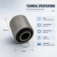 China Universal Coach Stabilizer Bar End Bushing 24*54*47/55mm Heavy Duty Rubber Balance Bar Bushing for Yutong Kinglong Bus Chassis Spare Parts for sale
