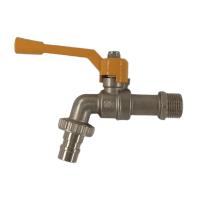 China PN16 Brass Bib Cock Hose Union Bibcock with ISO228 Thread - 16 Bar Pressure Rating, Quarter Turn Operation for sale