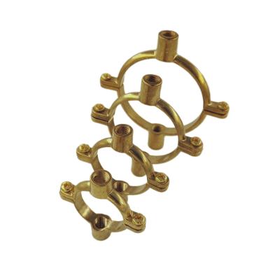 China 15mm to 76mm Brass Ring Saddle Clamp with Dual Screw Fixation for PE, PEX, and PVC Pipes for sale