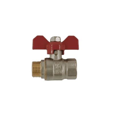 China 1/2 Inch Female x Male Brass Ball Valve 435 psi Bronze with Plastic Sleeve Handle for sale