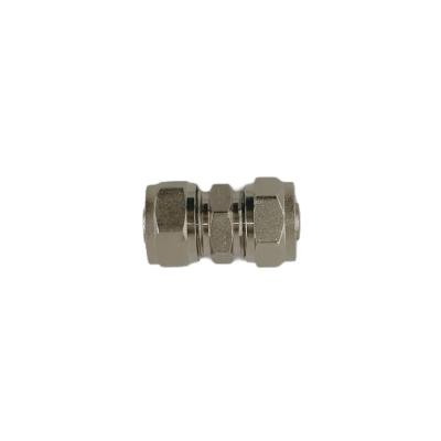 China 16mm Brass Compression Coupling with NBR Sealing Ring - 16 Bar Working Pressure, ISO228 Thread Standard for sale