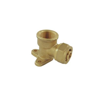 China Mountable 90° Female Thread Elbow Brass Compression Fitting - 16 Bar Working Pressure, ISO228 Thread Standard for sale