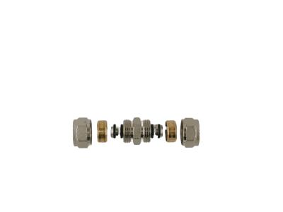 China 16mm Chromed Brass Compression Coupling Fitting - 16 Bar Working Pressure, ISO228 Thread Standard for sale