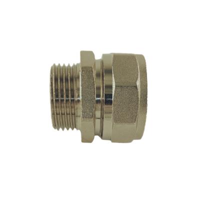 China 16mm High Pressure Brass Compression Male Adapter - 16 Bar Working Pressure, ISO228 Thread, 10,000 Cycle Durability for sale