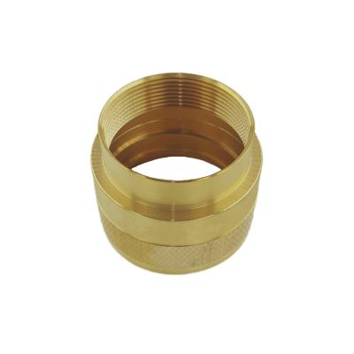 China Round Brass Pipe Fittings Female Thread Copper Cable Jointing Sleeve 16 Bar Pressure ISO228 Thread Standard for sale