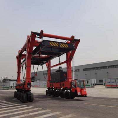 China 80T Diesel Straddle Carrier Truck | 5km/h Travel Speed | 12000mm Turning Radius for Heavy Container Handling for sale
