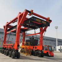 China 80-Ton Mobile Gantry Straddle Carrier with 3700mm Inner Width and 129kW Cummins Engine for sale