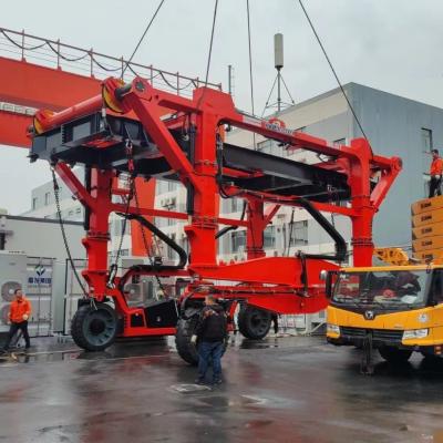 China 80T Hydraulic Straddle Carrier Truck Gantry Crane | 12000mm Length | Battery & Diesel Power for sale