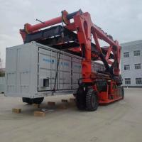 China 80T Straddle Container Lifter Truck with 3200mm Inner Width for Oversize Load Handling for sale